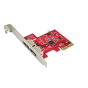 Ableconn PEX-SA130 2-Port eSATA III 6Gbps PCI Express x2 (Two Lanes) Host Adapter Card (ASMedia ASM1062 Controller)