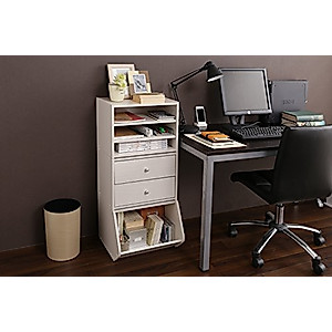 IRIS USA 3-Shelves Modular Wood Stacking Storage Box, for Office Closet and Nightstand, Easy Assembly, Customizable, Stacking Storage Boxes, White