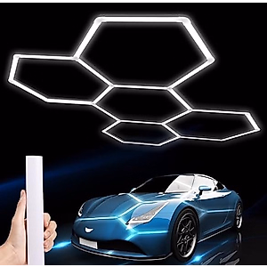 Hexagon LED Lights Wall Lights Detail Shop Gym Barber Shop Garage Lights (14 Hexagon with Border Light)