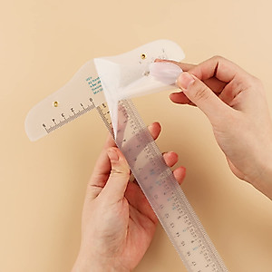 12 Inches/30cm Acrylic Clear T-Square Ruler, Inches and Metric, T Square Ruler, Transparent, T Ruler, for Crafting Drafting and General Layout Work Art Framing & Drafting Scrapbooking Crafting