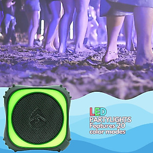 ECOXGEAR EcoEdge Pro Bluetooth Speakers - Large Bass Enhancing Passive Woofer, Waterproof Speaker w/LED Party Lights, 20+ Hours Playtime Portable Speaker, Siri and Google Voice Assistant Activated