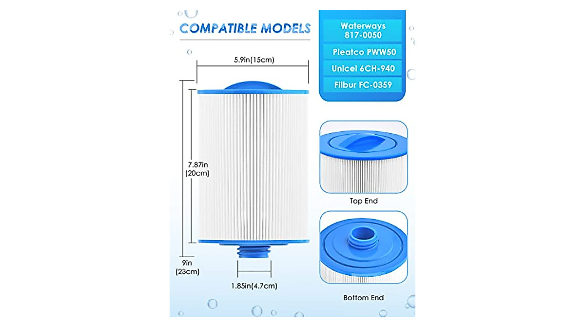 PACETAP Spa Filters: PWW50 & Hot Tub Filter Replacement 2-Pack