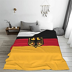 Cute German Flag Blanket Soft Flannel Throw Blanket Lightweight Cozy Warm Germany Blanket for Couch Bed Living Room Sofa 50"X40"