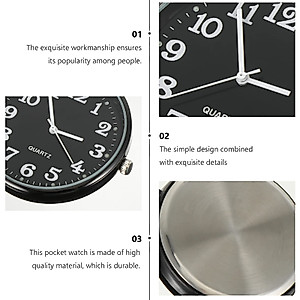 iplusmile Clip on Pocket Watch Open Face Watch with Key Buckle Portable Unisex Digital Watch for Students Men Doctor Nurses Women