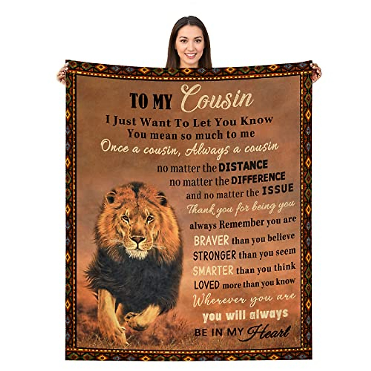 Nahjiiem Cousin Blanket, Cousin Gifts, to My Cousin Blanket, Cousin Blanket for Men, Valentine's Day Gifts for Cousin 60"×80"