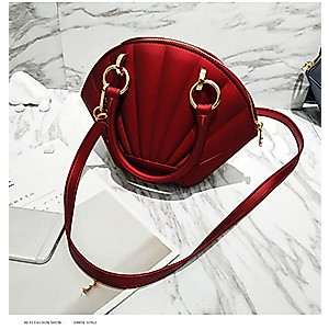 WIGUYUN Women PVC Evening Clutch Bag Purse Mini Satchel Tote Small Candy Shell Shoulder Crossbody Handbags,Red