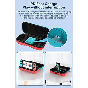 Kingstar Switch Dock for Nintendo Switch - Portable Switch Docking Station with Carrying Case, PD Fast Charging, RJ45 Gigabit Ethernet, HD Projection HDMI Port for Switch OLED Console and Accessories