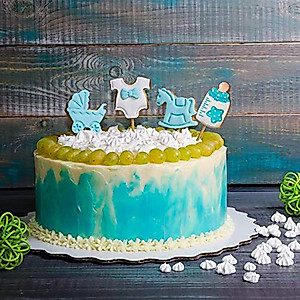 GWHOLE 4 Pack of Baby Cookie Stamper Cutters for New Born Baby Shower Birthday Party