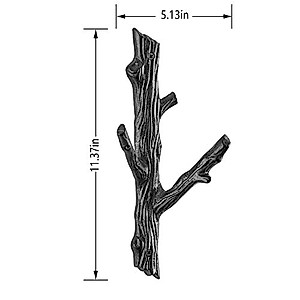 Danya B. Double Cast Iron Tree Branch Coat Hook 2-Piece Set | Wall Mounted | For towels, bags, purses, coats, jackets, scarves, hats, caps | Use in Entryway, Bedroom, Hallway, Bathroom, Kitchen- Brown