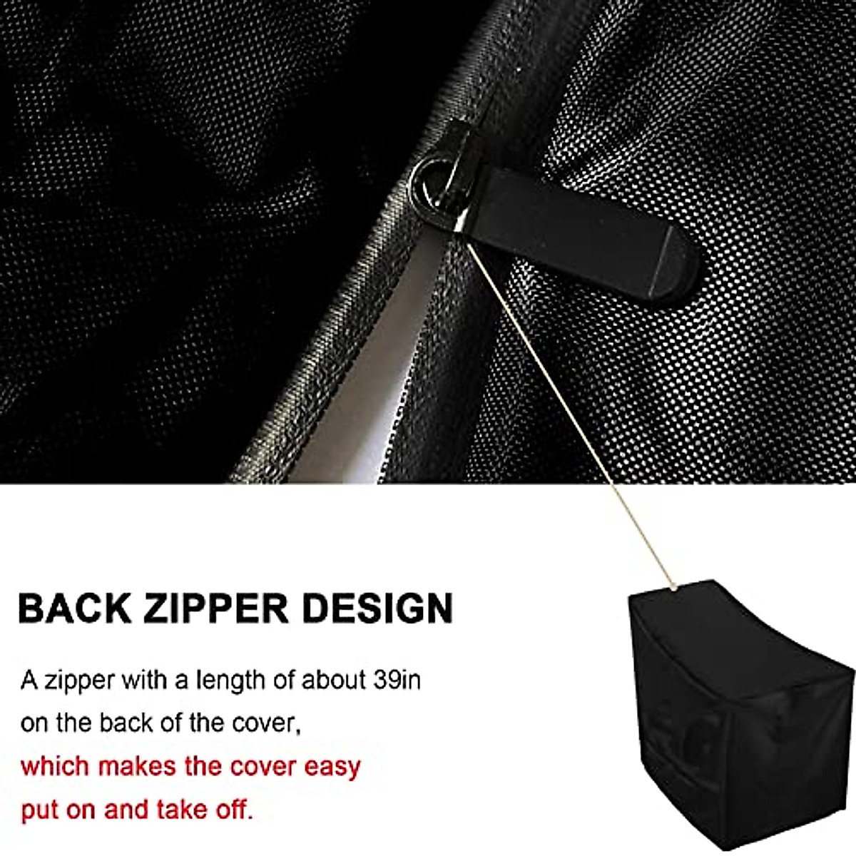 WOMACO Snow Blower Cover Heavy Duty Waterproof Two Stage Snow Thower Cover Snowblower Protector Shield for Universal Electric 2 Stage Snow Machine (47" L x 33" W x 45" H, Black)