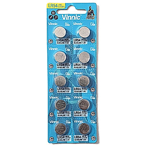 Vinnic AG10 L1131 189 V10GA RW89 D189 Pack of 10 Alkaline Batteries for Watches, Calculators, Toys, Lasers, Clocks, Thermometers and Other Electronic Items.