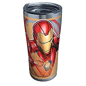 Tervis Marvel - Iron Man Triple Walled Insulated Tumbler Cup Keeps Drinks Cold & Hot, 20oz - Stainless Steel, Iconic