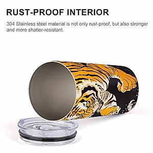 Japanese Tiger Wave Funny Coffee Mug Stainless Steel Travel Insulated Tumbler Double Wall Water Cup 10 Oz