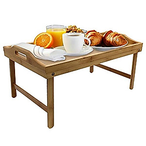 Folding Bed Tray Table With Legs And Breakfast Serving Tray Bamboo Bed Table And Bed Trey With Legs Dinner Butler Tray Lad Desk