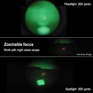 Night Vision Essentials Infrared Flashlights Tactical Hunting Gear Scope Illuminator for Rifle Arc Rail Ir Light 850nm Ir Flashlight (850nm 350 yard)