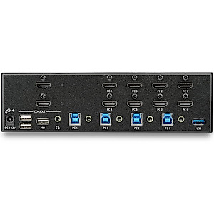 StarTech.com StarTech.com 4-Port Dual Monitor HDMI KVM Switch with Audio & USB 3.0 hub - 4K 30Hz - 4 PC Mac Computer KVM Switch Box for HDMI Display , TAA (SV431DHD4KU)