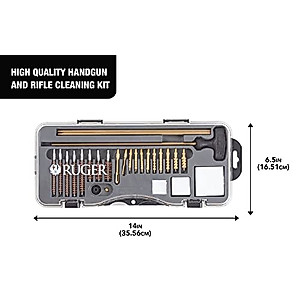 Allen Company Ruger Handgun Cleaning Kit with Case - Pistol Cleaner - 15-Piece - Gun Accessories for Men and Women - Grey