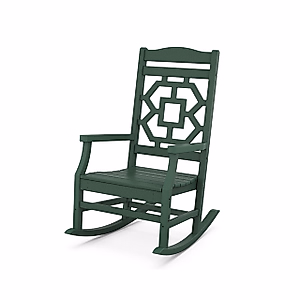 MARTHA STEWART MSRK195GR Chinoiserie Rocking Chair, Green