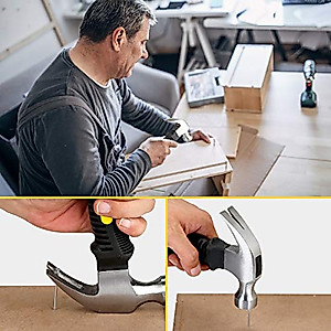 KURUI 700PCs Small Nails for Hanging Pictures Assortment Kit & 8oz Small Hammer, Mini Hammer Set with Hardware Nails Assorted Set, 280 Wall Nails & 280 Finishing Nails