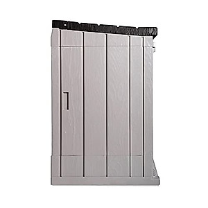 Toomax Stora Way All-Weather Outdoor XL Horizontal 7' x 3.5' Storage Shed Cabinet for Trash Can, Garden Tools, & Yard Equipment, Taupe Gray/Anthracite