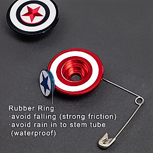 ZALOPA MTB Headset steam cap 1 1/8 steam Top Cap screw Captain Shell Cover Aluminum Alloy America Mountain Road Bicycles Bowl Bike Stem Cap Bicycle Accessories five-pointed star pattern circle Red