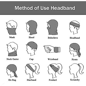 Unisex Seamless Bandana for Rave Face Mask Dust Wind Sun Protection Tube Mask Headwear Bandana for Women Men Festival Party Motorcycle Riding Fishing Outdoor Black