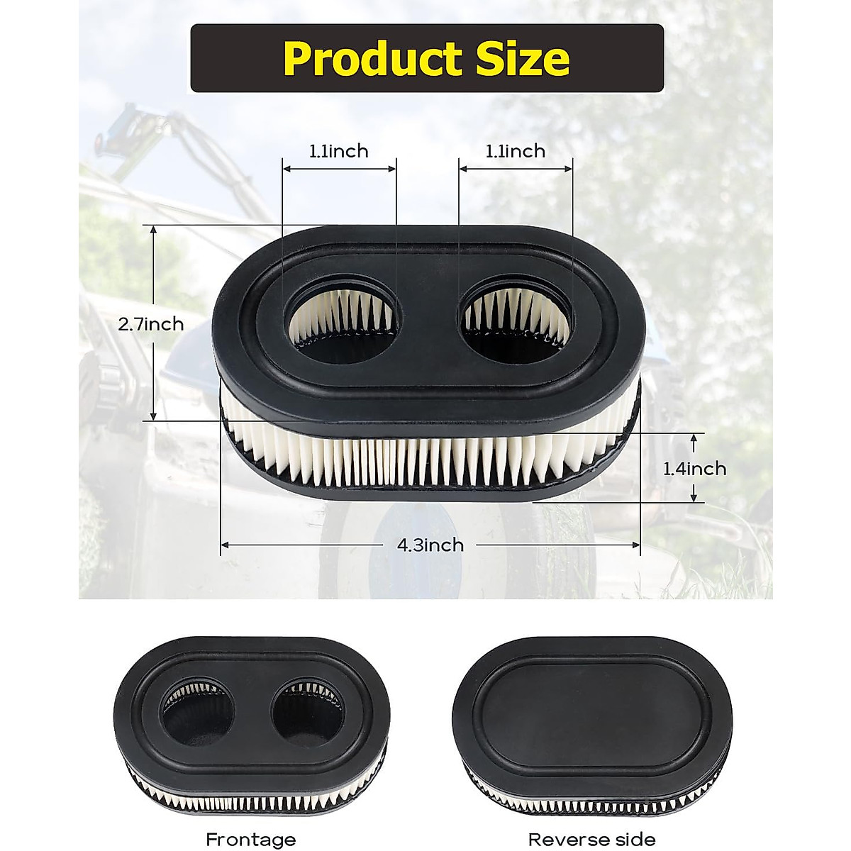 Cinkenyo 2 Pack 798452 798339 593260 334404 Lawn Mower Air Cleaner Cartridge Filter, Used on 4247 5432 500EX 550EX 575EX 625EX 675EXI 725EXI Series Engine Lawn Mower Air Filter