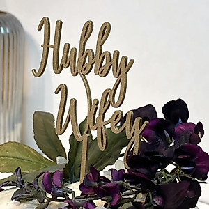 Personalized Wedding Cake Topper, Wooden Cake Toppers, Hubby Wifey, Bride & Groom