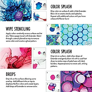 Marabu Alcohol Ink for Epoxy Resin - 42 Color Alcohol Ink Set - Fast Drying and Permanent Alcohol Inks - Vibrant and Metallic Alcohol Ink for Resin Art, Alcohol Ink Paper, and Tumblers