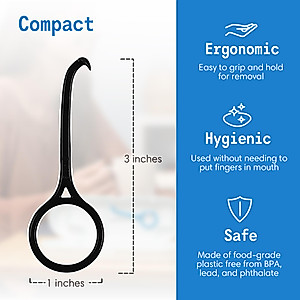 OrthoKey Clear Aligner Removal Tool for Teeth — Grabber Remover Tool for Invisible Removable Braces & Retainers — Fits Into a Dental Carrying or Aligner Case Cleaner — Small Size, Blue and Black