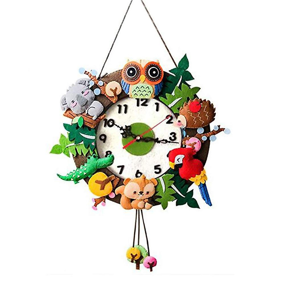 Sewing Kit DIY Felt Clock Animal Crafts Forest Wall Clock for Girls and Boys Educational Art Craft Kits
