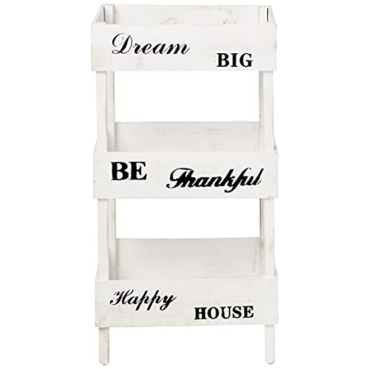 Signature Design by Ashley Yulton Farmhouse Shelf with Storage Trays, Antique White