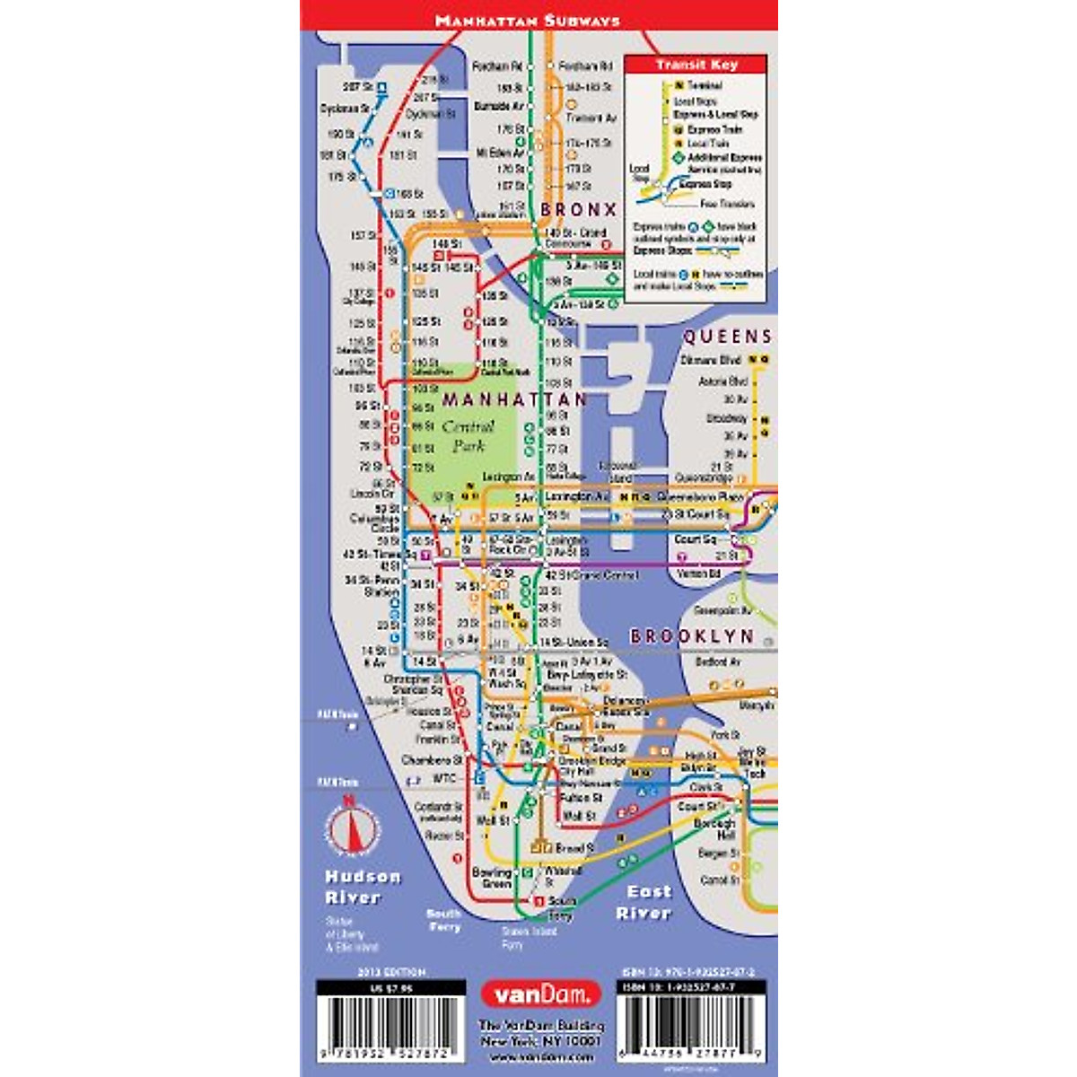 StreetSmart NYC Five Boro Map by VanDam-Laminated pocket city street map w/ attractions in Metro NYC & all 5 boros of NY City: Manhattan, Brooklyn, ... ... new Subway Map – Folded Map 2025 Edition