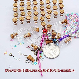 Qixivcom 60 Pcs 0.5ml Mini Small Bottles Vials Clear Glass Bottles Tiny Jars with Cork Stoppers Bottle Miniature Glass Bottle Gift DIY Decoration Empty Little Bottle Eye Screw for Arts Crafts Party Favor
