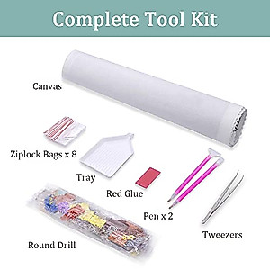 Amphol Stitch Diamond Painting Kits for Adults, DIY 5D Diamond Painting Kits for Kids Beginner, Full Drill Diamond Art for Home Wall Décor Gem Art 12 x 16 Inche