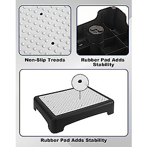 Step Stool for Adults, Heavy Duty, Anti-Slip, Ideal for Outdoor, Kitchen, Bathroom, Bedroom, Plastic, Holds 440 lbs, Half Step Ladder(Large-Sized)