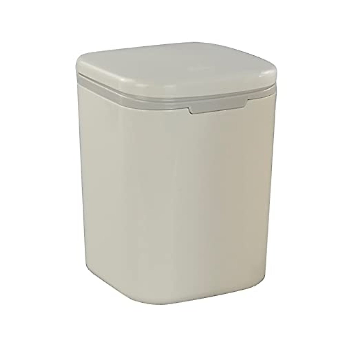 Morcte 1-Pack 0.5 Gallon Tiny Trash Can, 2 L Mini Desktop Garbage Can with Push Button Lid, White