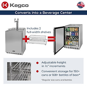 Kegco Kegerators, 2 Faucet, Left Hinge