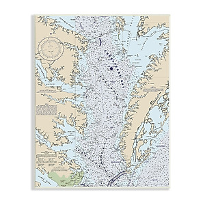 Stupell Industries Chesapeake Bay Water Flow Map Coastal Cartography, Designed by Daphne Polselli Wall Plaque, 13 x 19, Tan