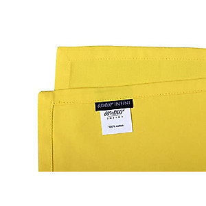 AMOUR INFINI Cotton Napkins | 12 Pack | 18 x 18 Inch | 100% Ring Spun Premium Cotton | Perfect for Restaurants, Events and Dinner Napkins | Highly Absorbent Cloth Napkins | Yellow