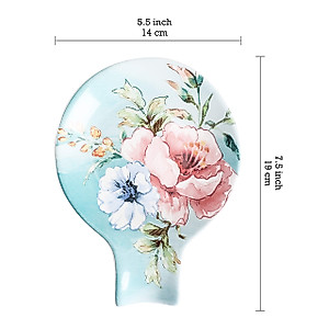 Bico Margret's Garden Ceramic Spoon Rest, House Warming Gift, Dishwasher Safe