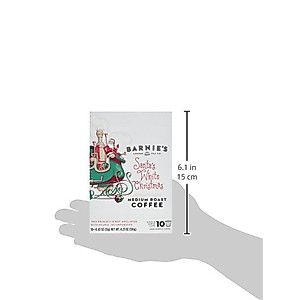 Barnie's Single Serve Santa's White Christmas Coffee Pods with Coconut, Caramel and Warm Vanilla Flavors, Medium Roast Coffee Compatible with Keurig Brewers, 10 Count