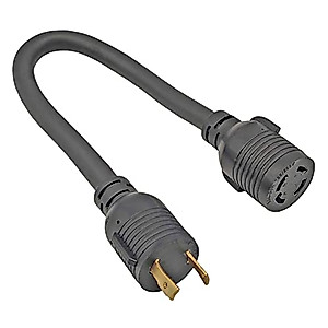 Fullsky FC-L53L43 NEMA L5-30P to L14-30R 3 Prong to 4 Prong generator adapter cord, Male L5-30P to Female L14-30 Receptacle 30A 125V