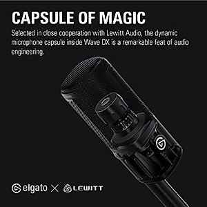 Elgato Wave DX - Dynamic XLR Microphone, Works with Any Interface, for Mac, PC (Renewed)