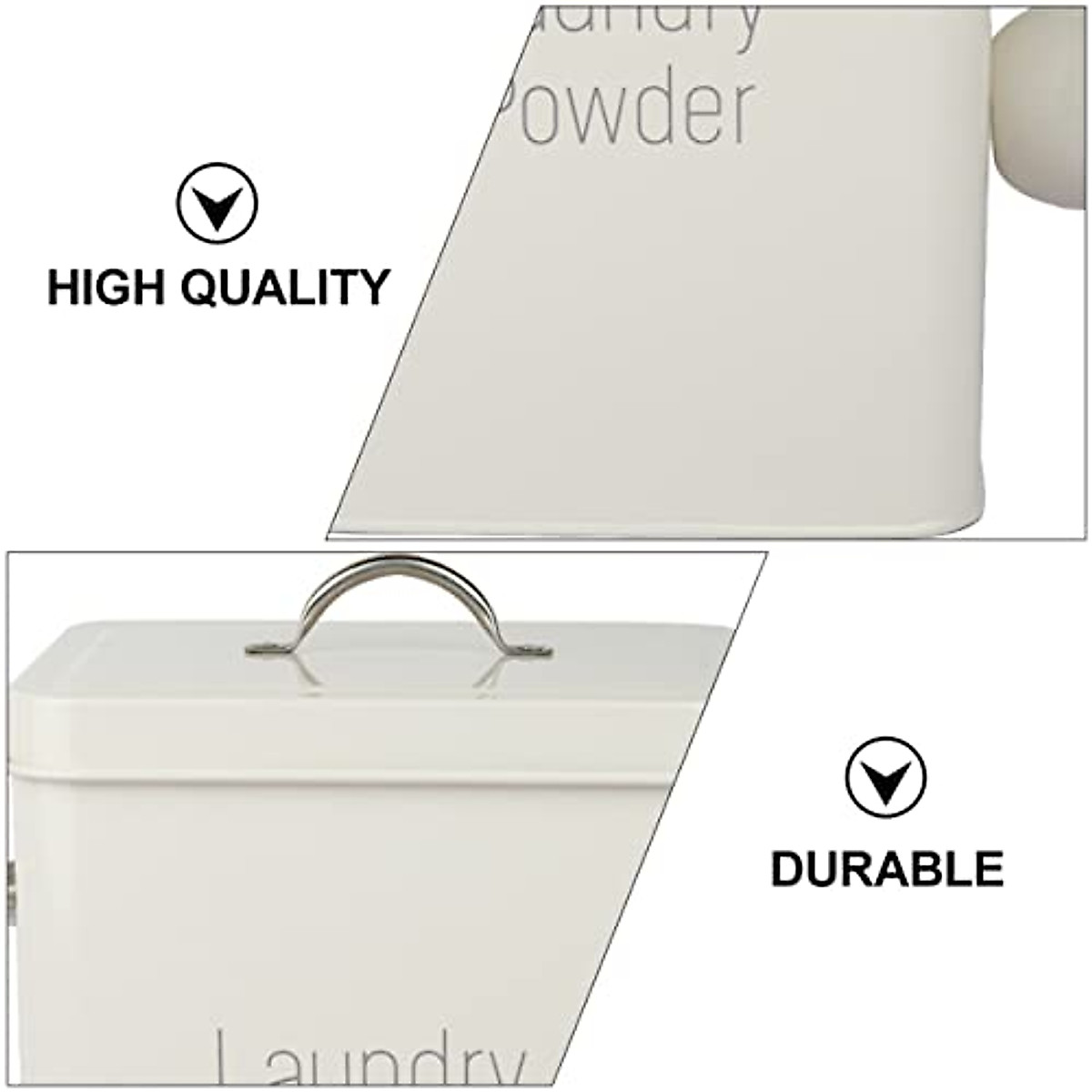 Cabilock Laundry Organizer Box Farmhouse Laundry Powder metal laundry powder container laundry powder bin laundry detergent container Container Metal Laundry Pet Food Container