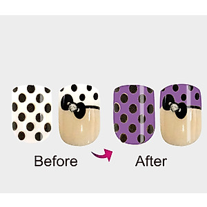 Vivace 4Pack 48Tips Color Changing Under Sun Fake Nails, Artificial Preglued Junior Sticker Nails 11461 etc (Sun 1)