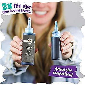 Neutral Black Tie Dye Kit Including Tan & Charcoal Grey Dye - 3 Pack Black Tie Dye Kit with 6 Refills Soda Ash Included Gray Tie Dye Party Supplies - DIY a Trendy Monochromatic Look (Gray Fabric Dye)