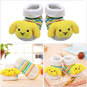 6 Pairs Baby Socks Boys Girls 3D Cartoon Anti-Skid Baby Booties Sock Slippers