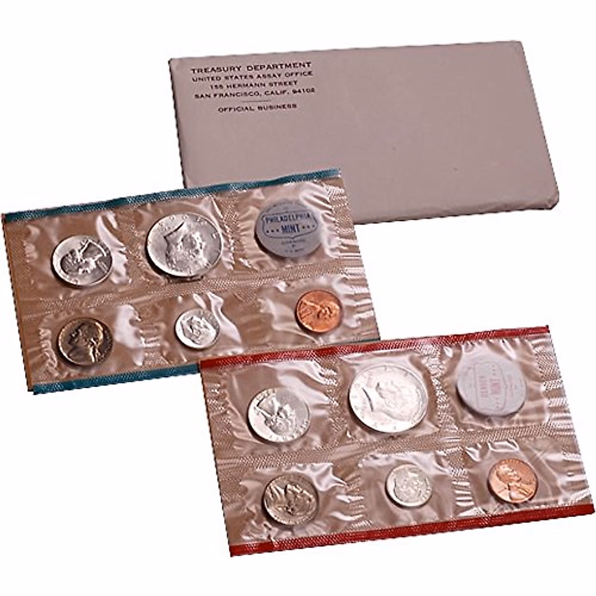 1964 P, D U.S. Mint - 10 Coin Uncirculated Set with Original Government Packaging Uncirculated
