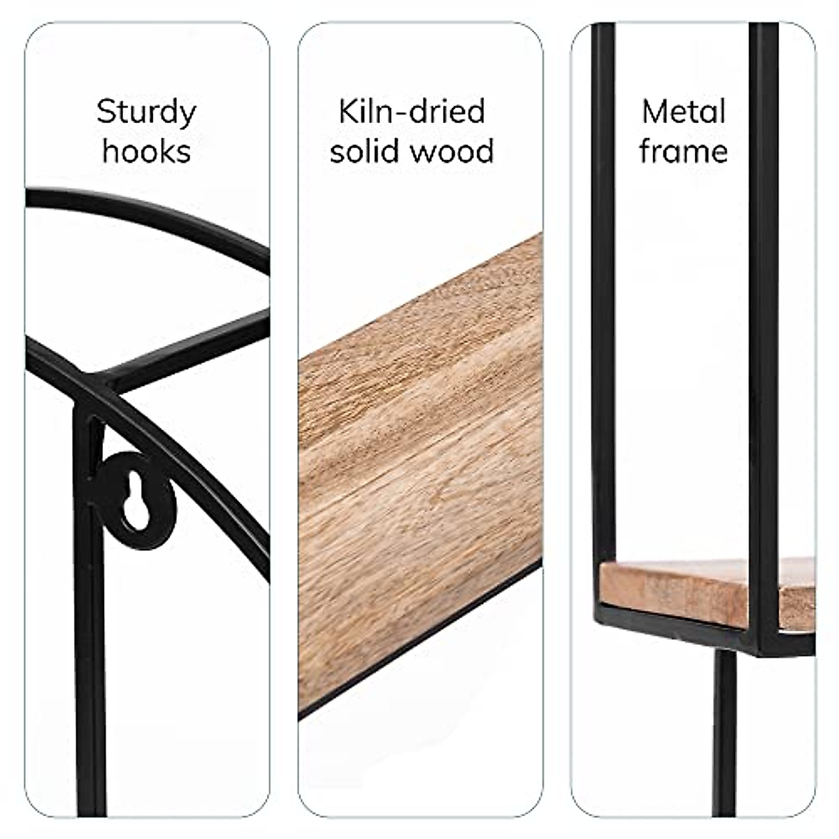 MH London Circle Wall Shelf - Lemar Shelves - Exclusively Designed Hand Crafted Wood Display Shelf. Contemporary Design - Floating Shelves for Bedroom, Living Room of Home Office